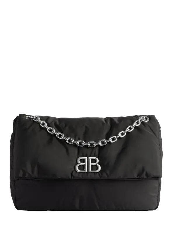 Balenciaga Monaco Chain Medium Shoulder Bag - Black