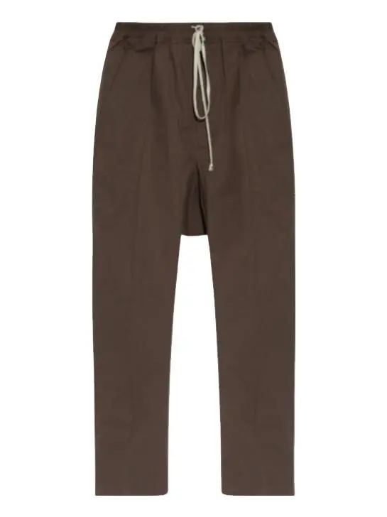 Rick Owens Drawstring Pleated Long Pants - Brown