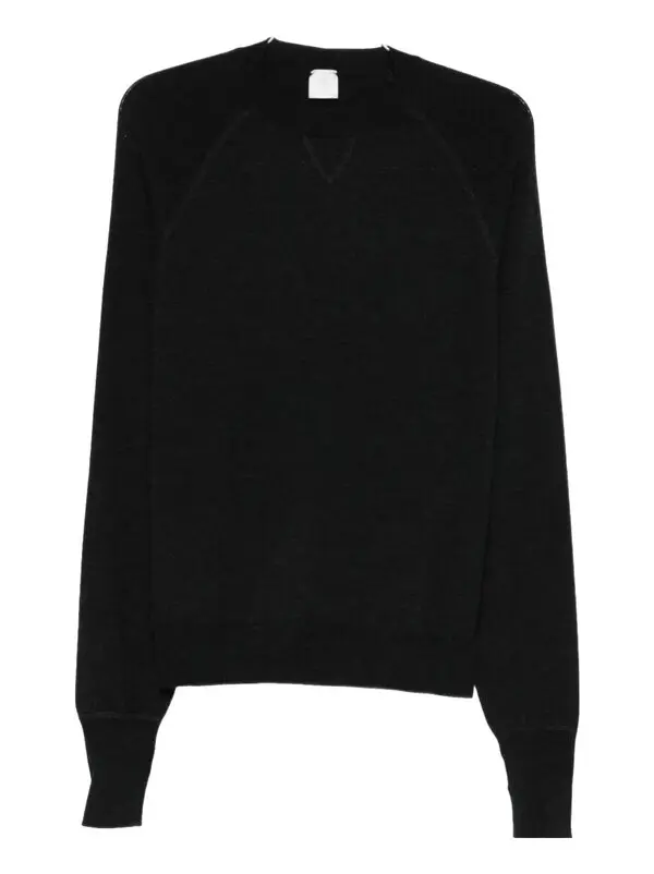 Eleventy Raglan Sleeve Fine Knit Pullover - Black