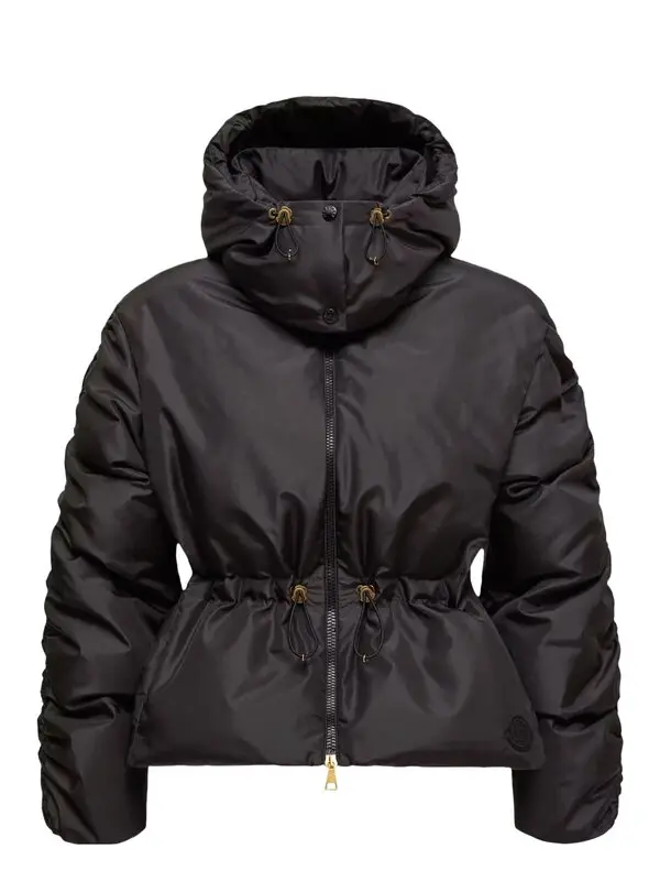 Moncler Louviere Zip-up Hooded Short Padded Jacket - Black