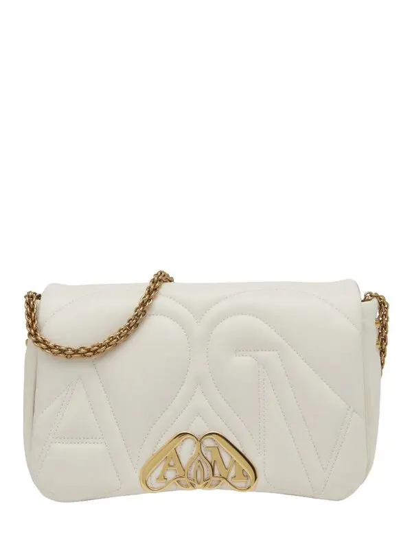 Alexander McQueen The Seal Quilted Small Shoulder Bag - White
