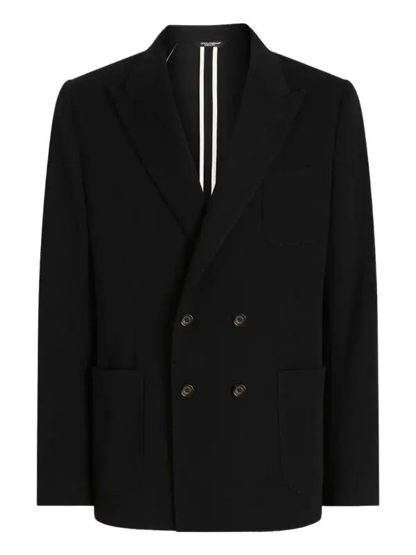 Dolce & Gabbana Double-breasted Silk Blazer - Black