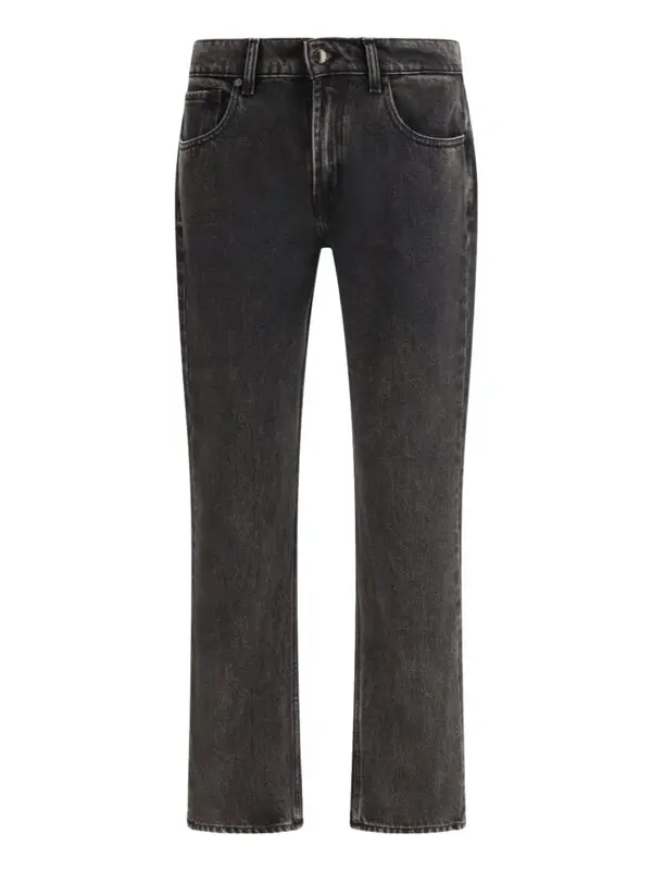 7 For All Mankind Straight Cropped Jeans - Black
