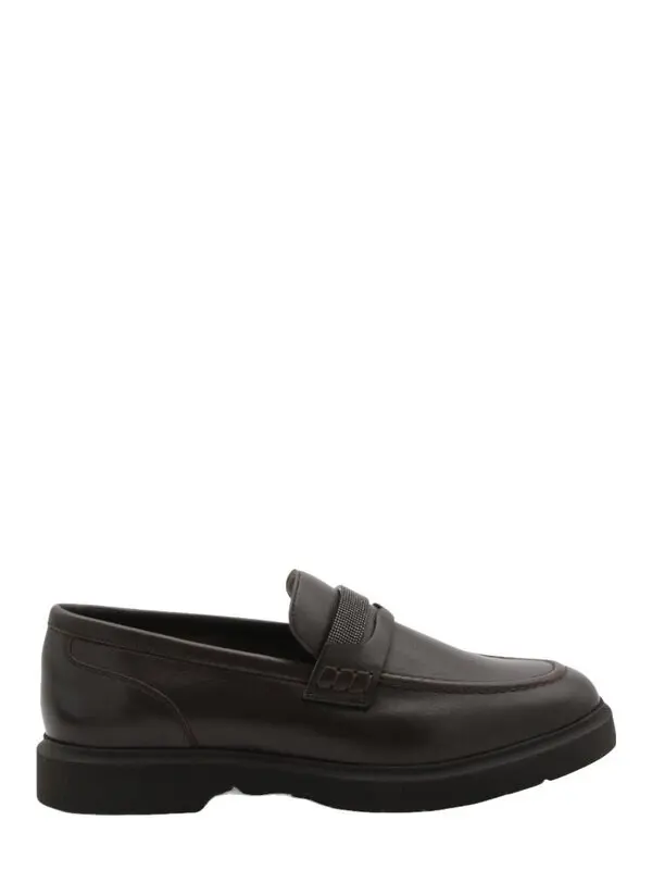 Brunello Cucinelli Round Toe Loafers - Dark Brown