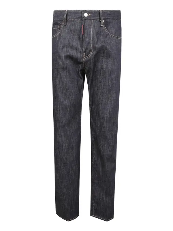 Dsquared2 Cotton Jeans With Contrast Stitching - Black