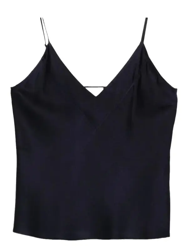 FORTE_FORTE V-neck Spaghetti Strap Tank Top - Black