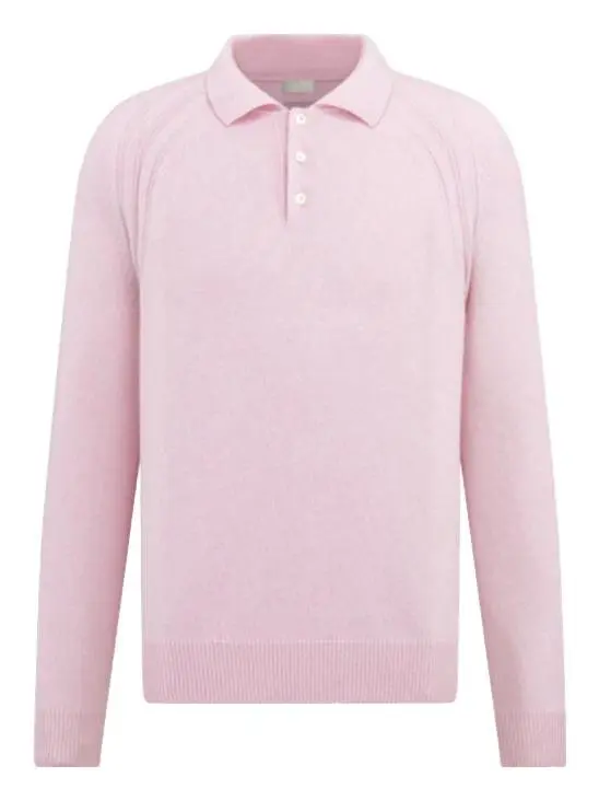 Dior Icons Long-sleeved Knit Polo Shirt - Pink