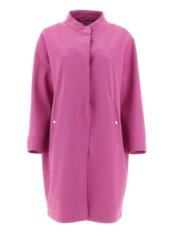 Herno High-neck Concealed-fastening Coat - Pink