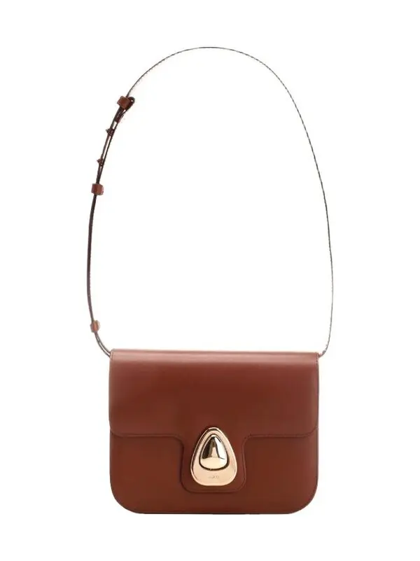 A.p.c. Astra Small Shoulder Bag With Engraved Logo Clasp - White