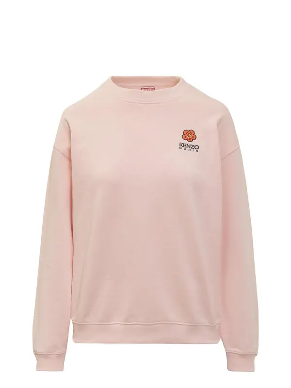 Kenzo Logo Embroidered Crewneck Sweatshirt - Pink