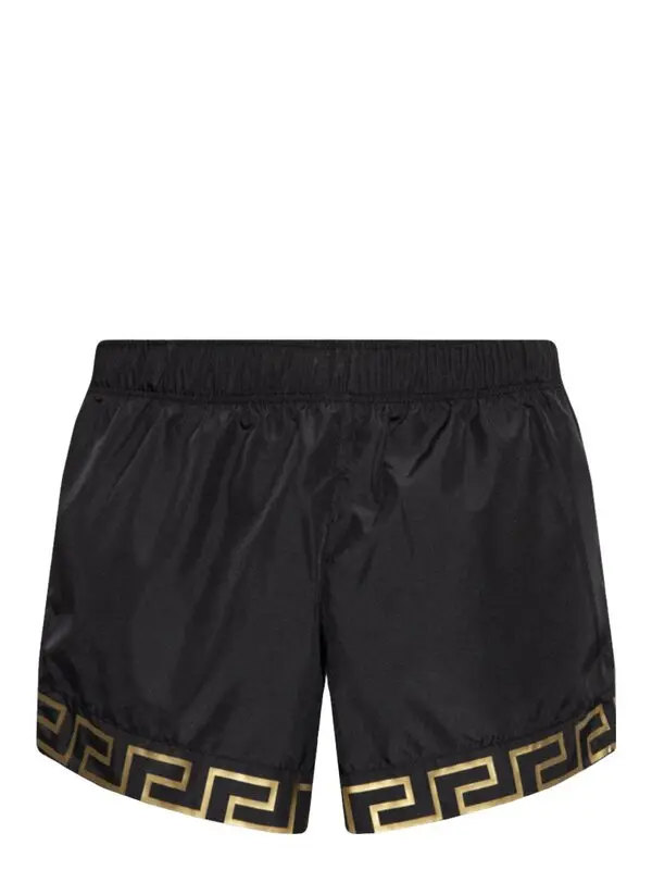 Versace Greca Logo-print Shorts - Black