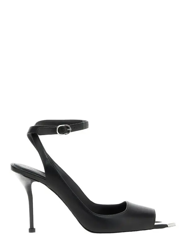 Alexander McQueen Punk Ankle Strap Pointed-toe Sandals - Black