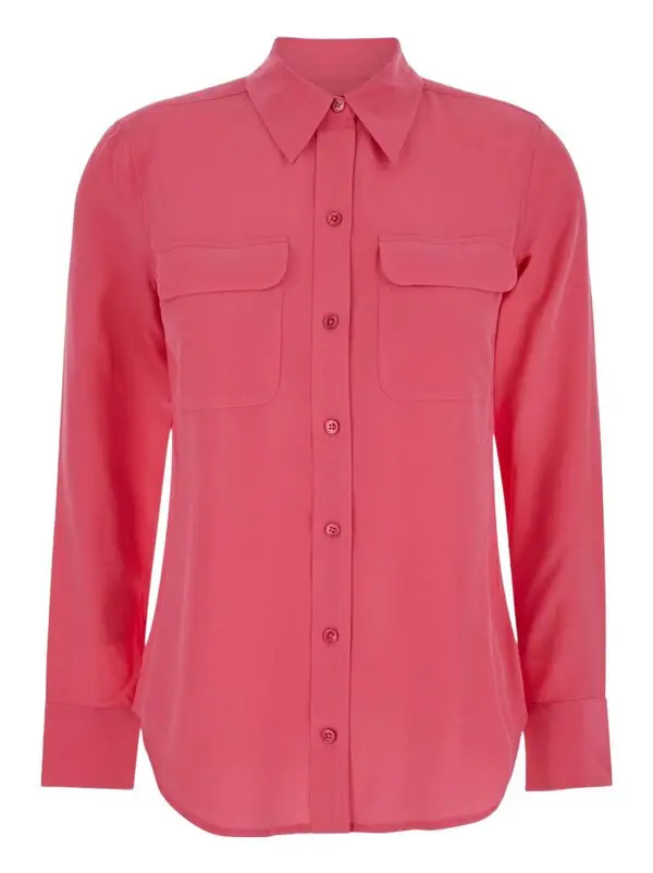Equipment Lapel Button Shirt - Red