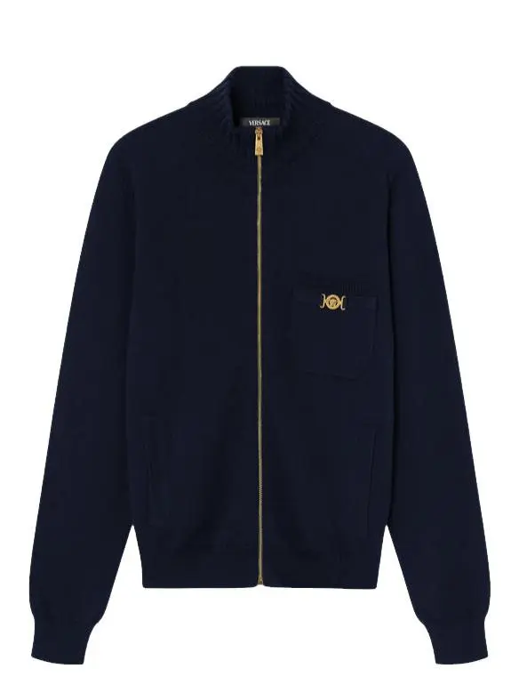 Versace Medusa Zipped Cardigan - Blue