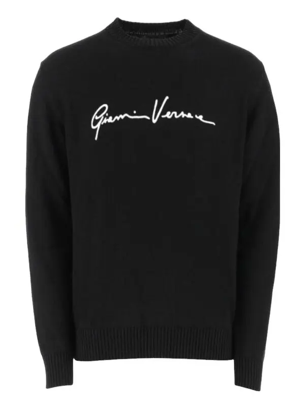 Versace Embroidered Logo Jumper - Black