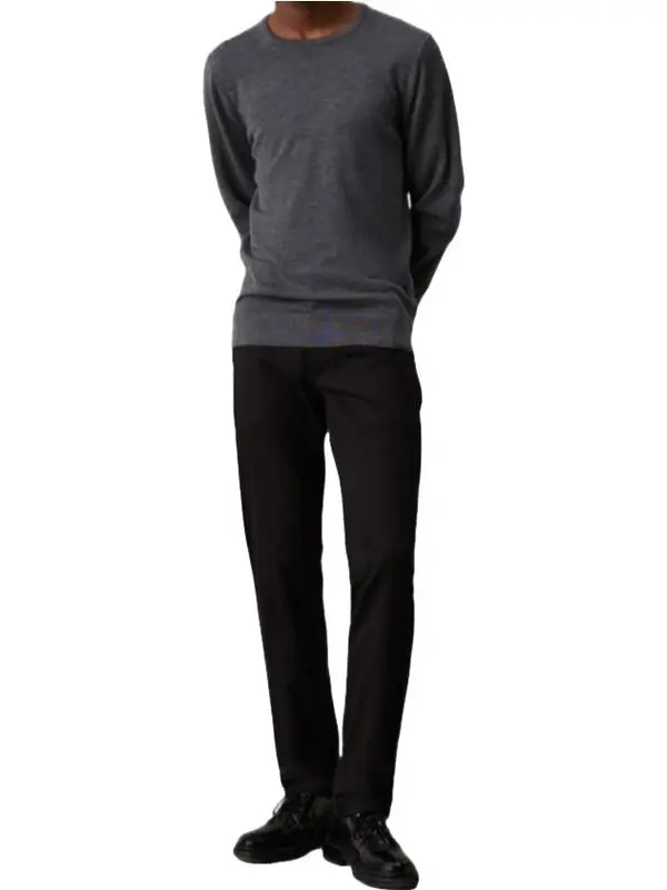 Calvin Klein Merino Wool Long Sleeve Crewneck Jumper - Caramel Heather