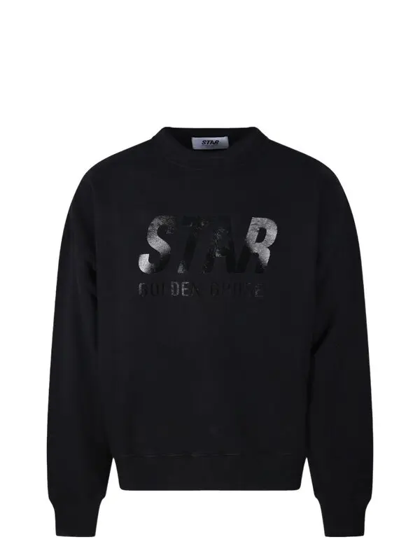 GOLDEN GOOSE Crewneck Sweatshirt With Logo Print - Black