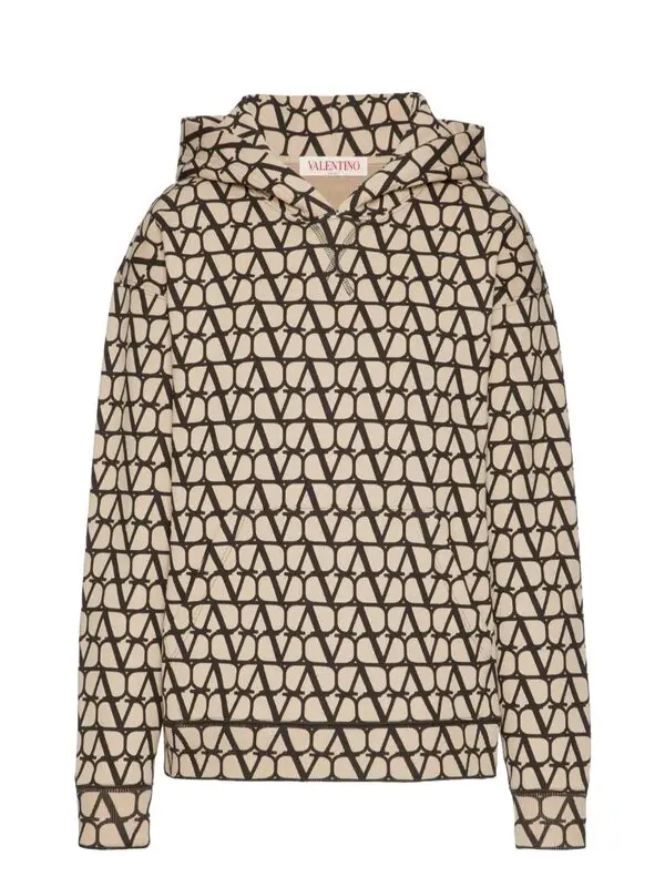 Valentino Garavani Toile Iconographe Cotton Hoodie - Nude