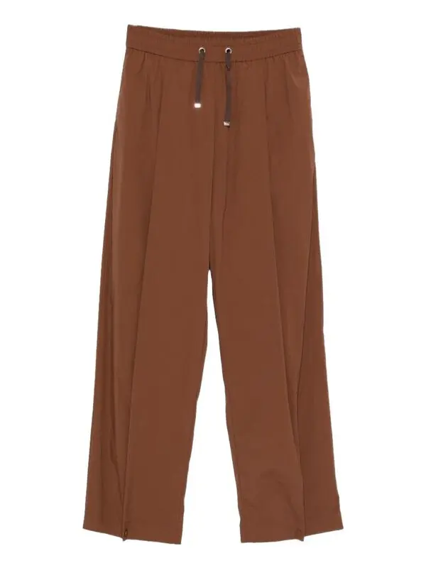 Herno Lightweight Drawstring Cropped Trousers - Brown