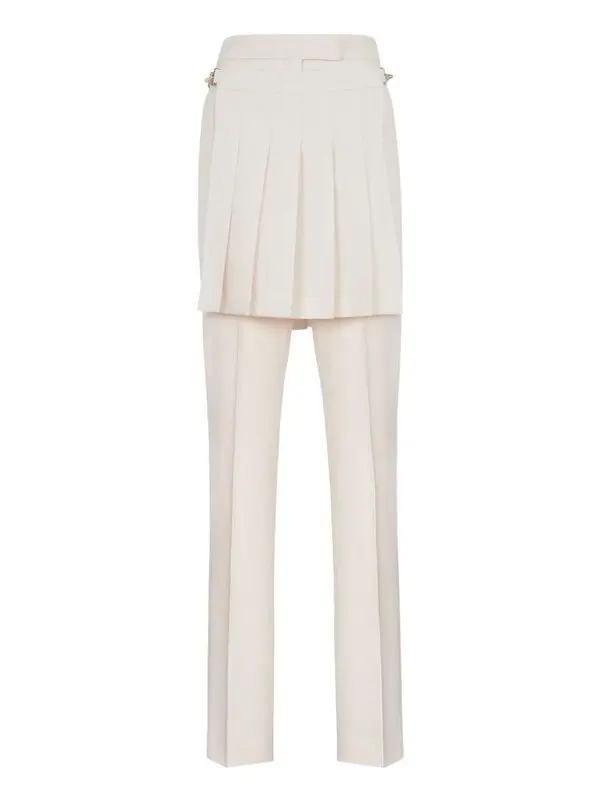 Fendi Pleated Detail Cigarette Trousers - White