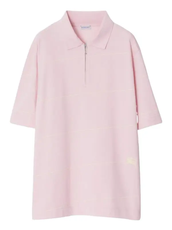 Burberry Equestrian Knight Striped Polo Shirt - Pink