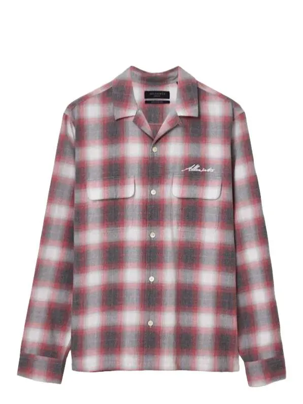 ALLSAINTS Shams Long Sleeve Shirt - Wine Red
