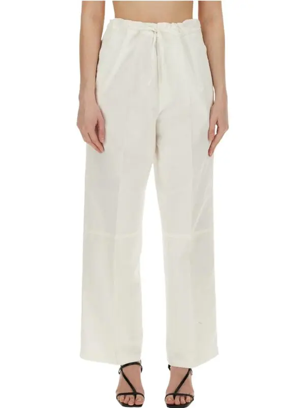 Victoria Beckham Drawstring Straight Leg Trousers - White