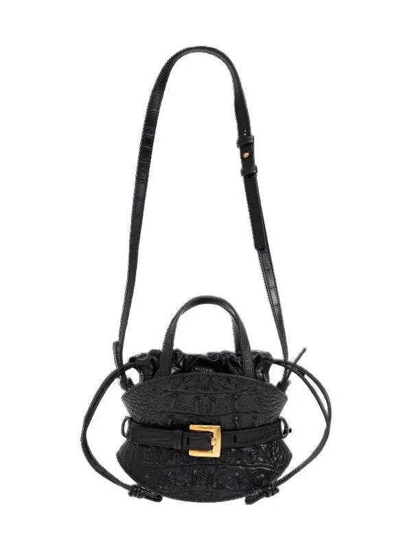 Balmain Embossed Shuffle Mini Handbag - Black