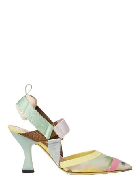 Fendi Colibrì Mesh High-heeled Slingback Pumps - Multicolor