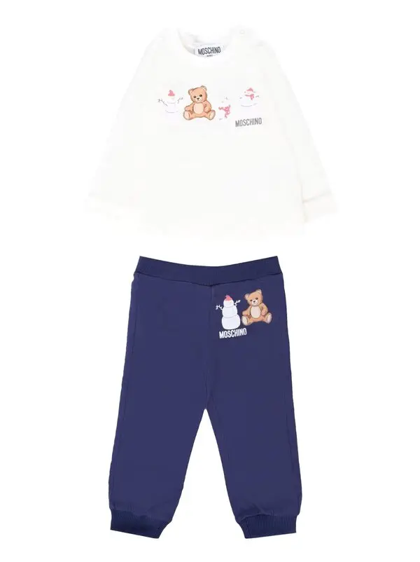 Moschino Long-sleeved T-shirt And Sweatpants Two-pack - White