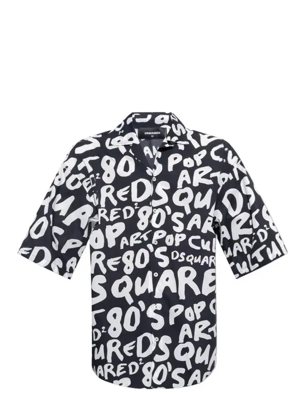 Dsquared2 80's Pop-printed Short Sleeved Shirt - Black