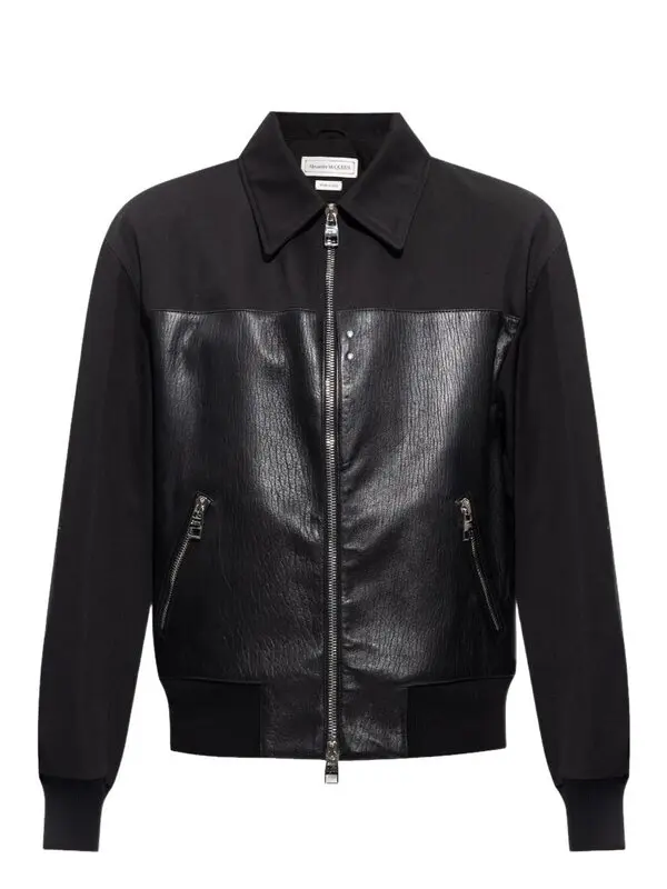 Alexander McQueen Contrasted Bomber Jacket - Black