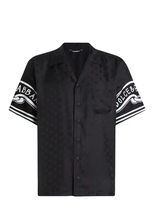Dolce & Gabbana Dolce Gabbana Bandanna Printed Denim Shirt - Black