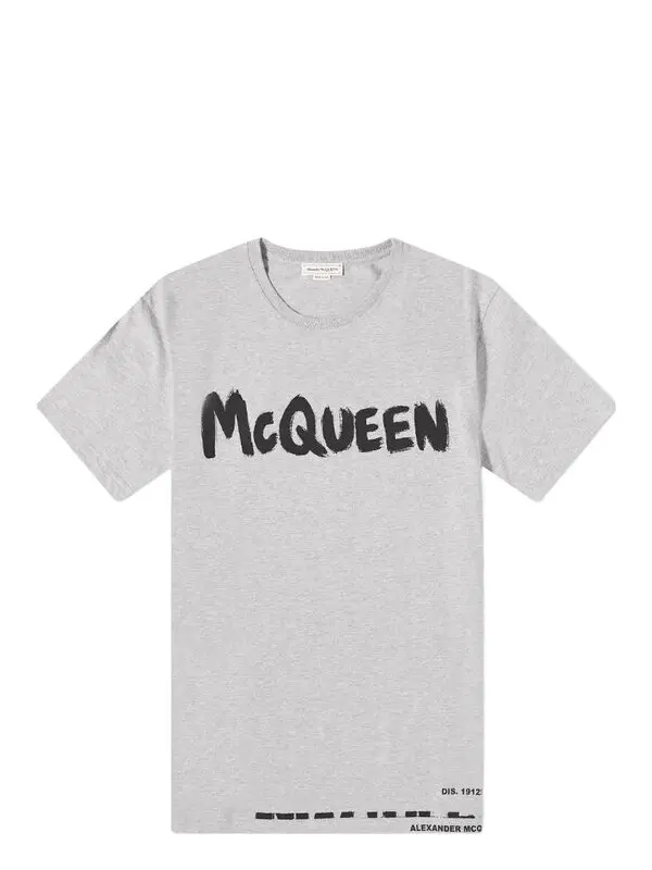Alexander McQueen Logo Printed Crewneck T-shirt - Gray
