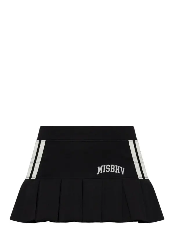 MISBHV Striped Pleated Mini Skirt - Black