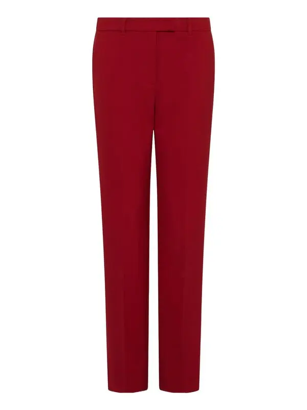 Marella Slim Fit Stretch Wool-blend Gabardine Trousers - Red