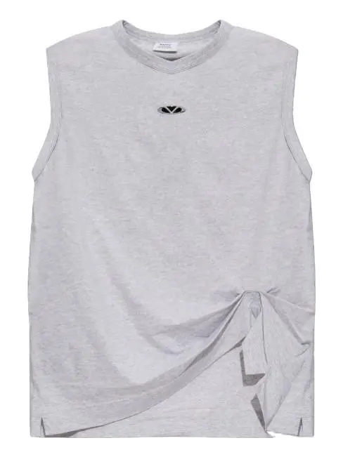 Vetements Embellished Tie-detail Sleeveless T-shirt - White
