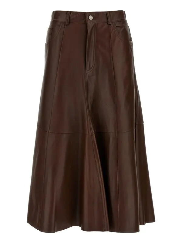HAIKURE Mid Serenity Leather Skirt - Black