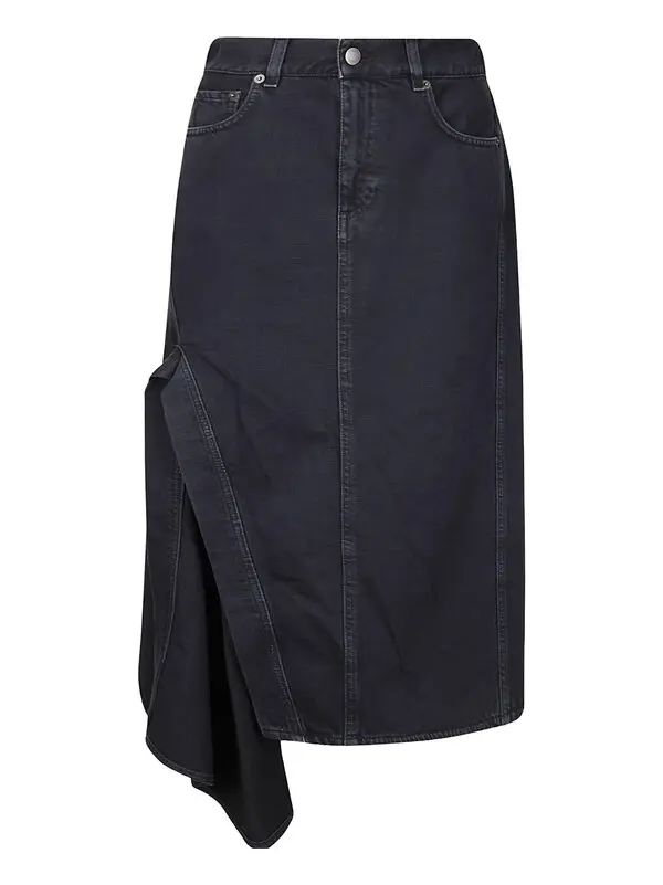 HAIKURE Ann Bull 44 Denim Skirt - Black
