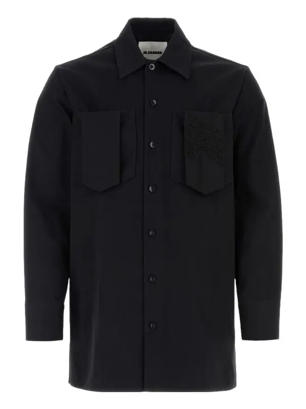 JIL SANDER Embellished Buttoned Shirt - Black