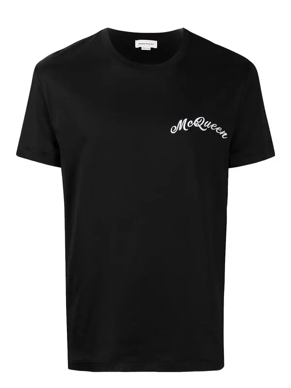 Alexander McQueen Logo Embroidered T-shirt - Black