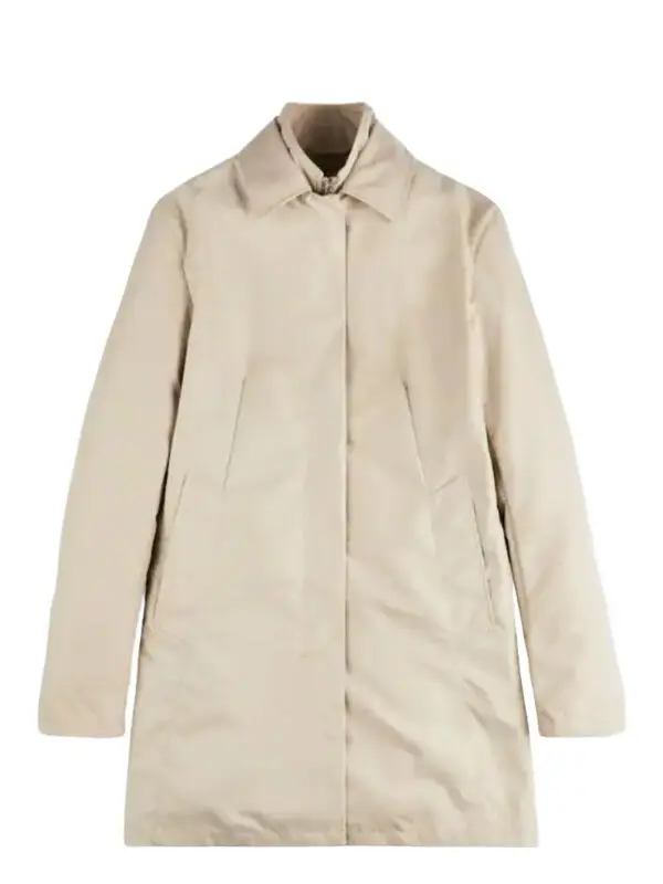 FAY Waterproof Zip-front Jacket With Embroidered Undercollar Detail - Beige