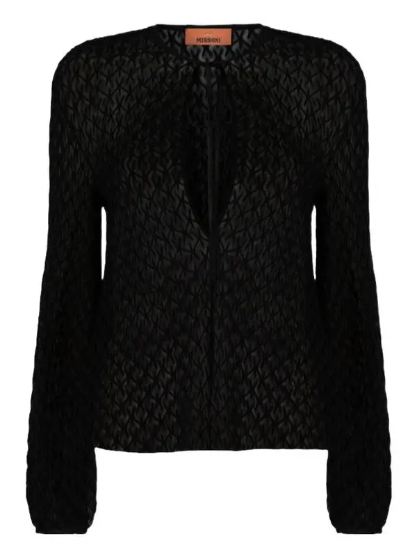 Missoni Keyhole-neck Textured Blouse - Black