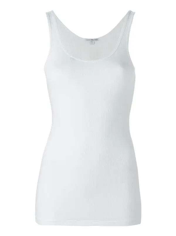 JAMES PERSE Ribbed U-neck Tank Top - White