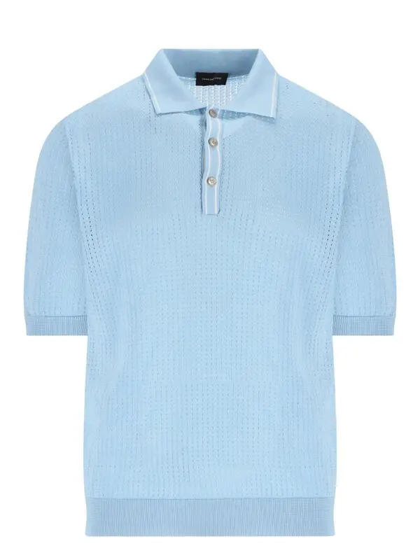 Tagliatore Short-sleeved Polo Shirt - Blue