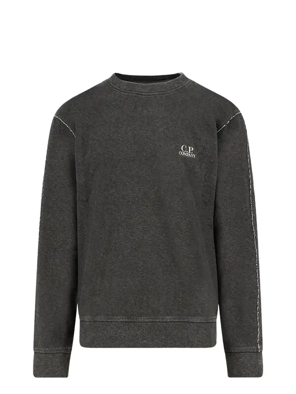 C.P. COMPANY Logo Embroidered Crewneck Sweatshirt - Black