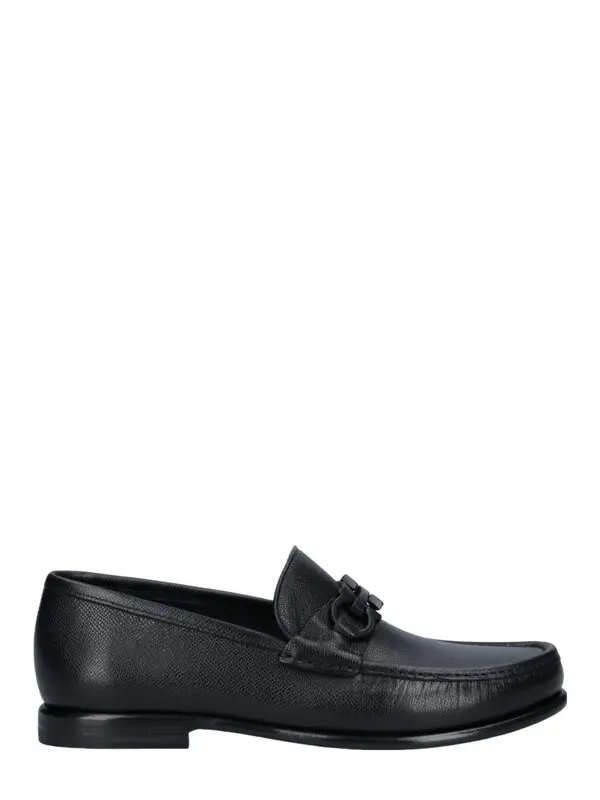 FERRAGAMO Gancini Bit Loafers - Black