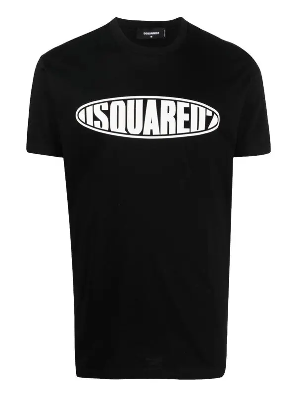 Dsquared2 Logo Printed Crewneck T-shirt - Black