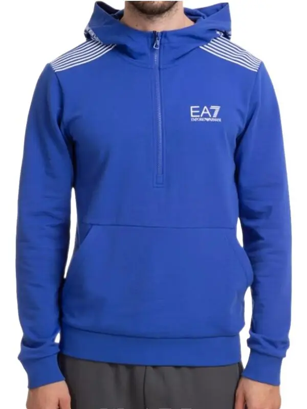 EA7 Logo Zip Hoodie - Blue