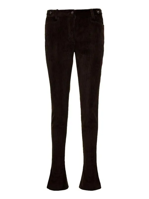 Dolce & Gabbana Flared Corduroy Trousers - Black